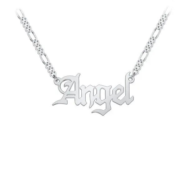 Jewlr Personalized Name Necklace With Figaro Chain