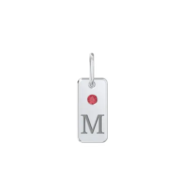 Jewlr Initial Tag Charm With Birthstone