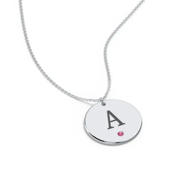 Jewlr Birthstone Initial Disc Pendant