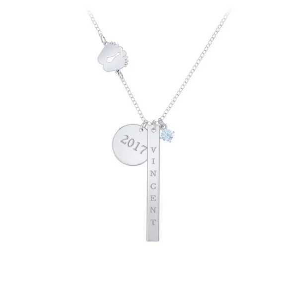 Jewlr Milestone Necklace With Baby Feet Charm