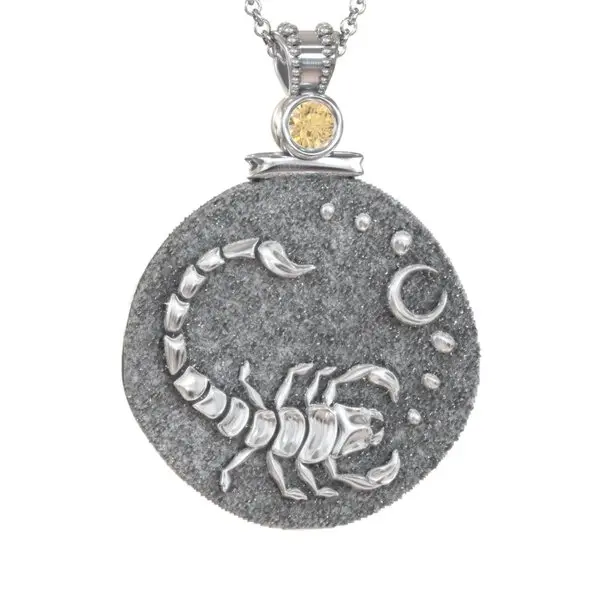 Jewlr Engravable Scorpio Zodiac Medallion With Accent