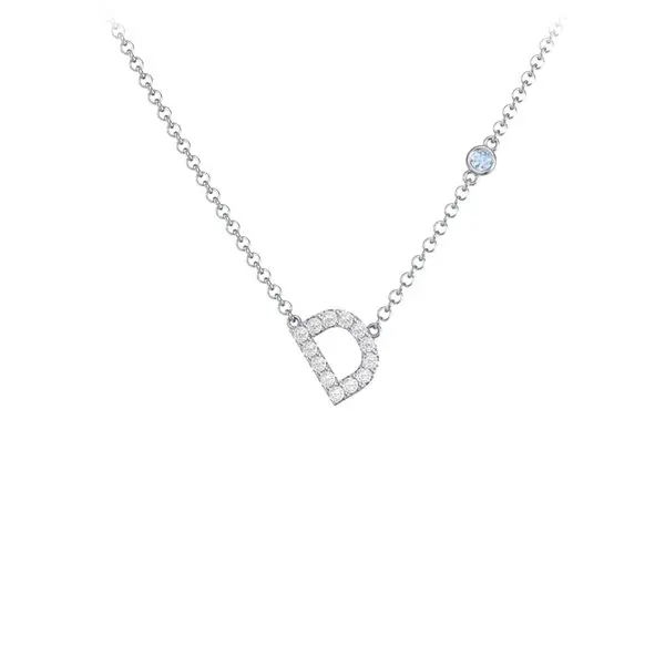 Jewlr Pavé D Initial Necklace With Satellite Gemstone