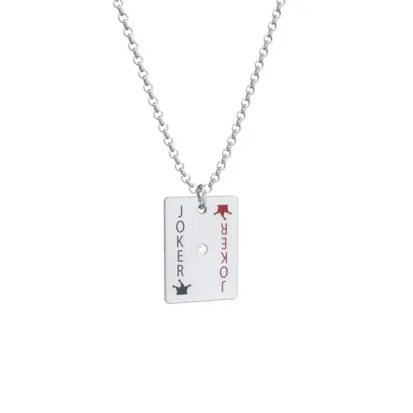 Jewlr Joker Playing Card Charm Necklace