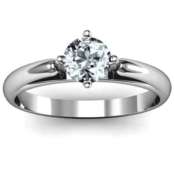 Jewlr Ski Tip Solitaire Round Ring