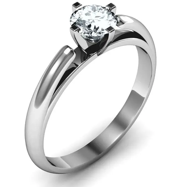 Jewlr Ski Tip Solitaire Round Ring