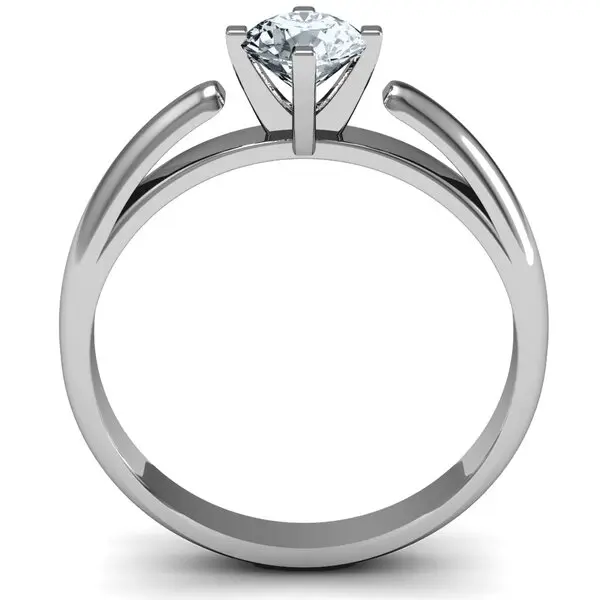 Jewlr Ski Tip Solitaire Round Ring