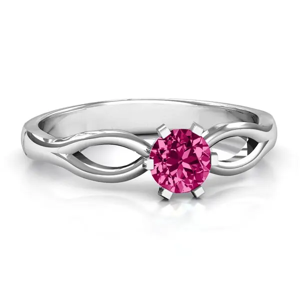 Jewlr Round Solitaire Figure 8 Shank Ring