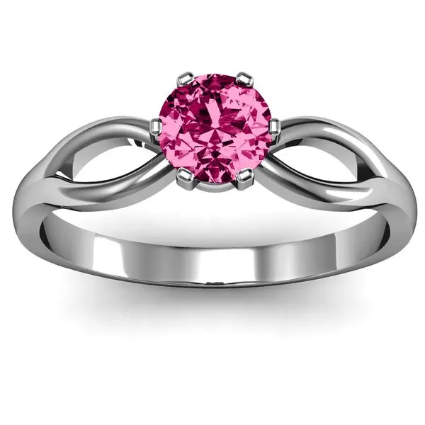 Jewlr Round Solitaire Figure 8 Shank Ring
