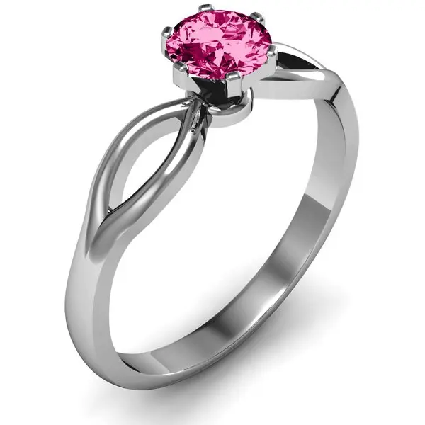 Jewlr Round Solitaire Figure 8 Shank Ring