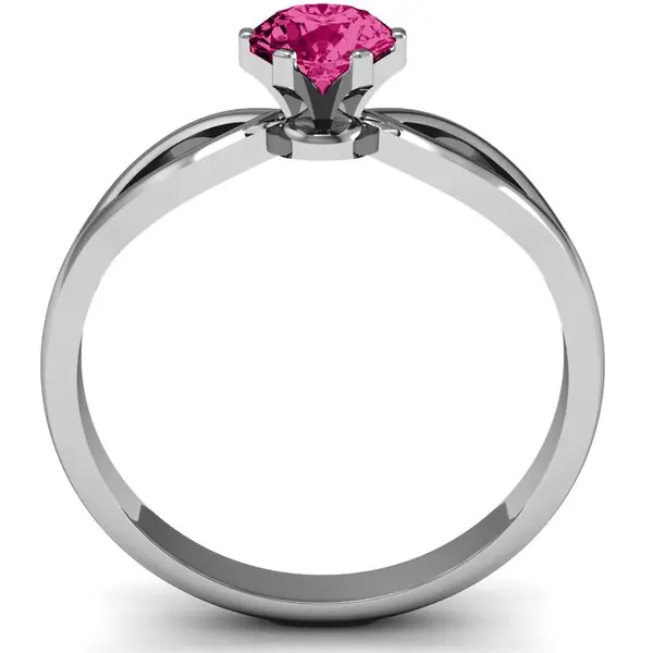 Jewlr Round Solitaire Figure 8 Shank Ring