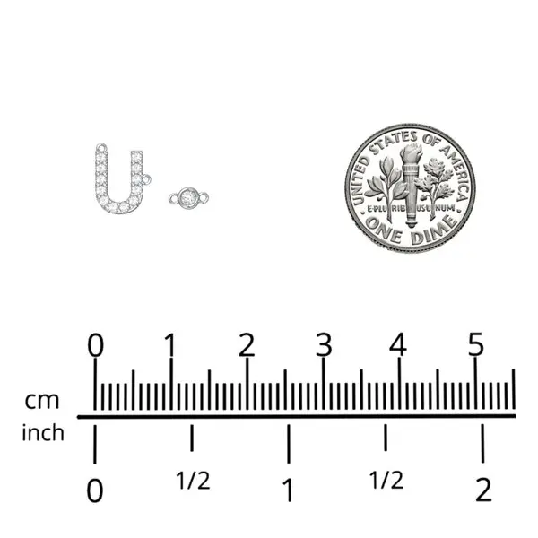 Jewlr Pavé U Initial Necklace With Satellite Gemstone