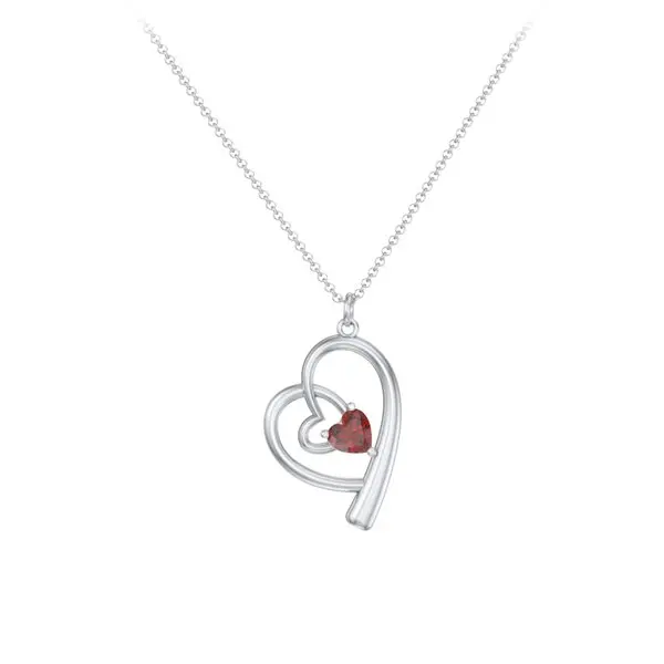 Jewlr Intertwined Heart In Heart Pendant With Gemstone