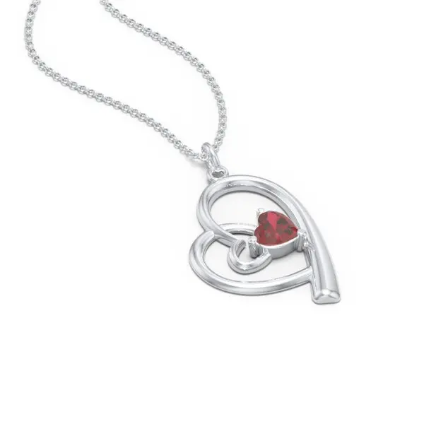 Jewlr Intertwined Heart In Heart Pendant With Gemstone