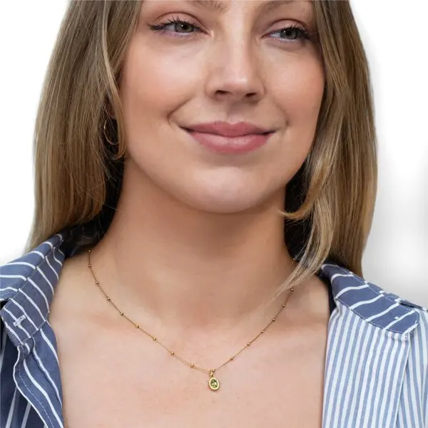 Jewlr Oval Frame Stone Necklace With Back Initial