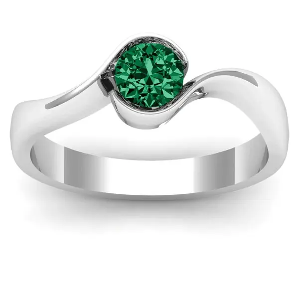 Jewlr Fancy Solitaire Swirl Ring