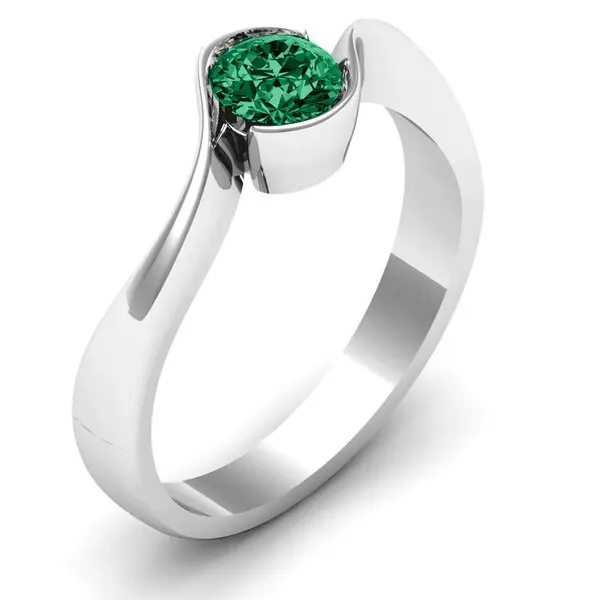 Jewlr Fancy Solitaire Swirl Ring