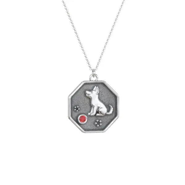 Jewlr Year Of The Dog Engravable Zodiac Medallion Necklace - Sterling Silver