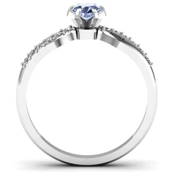 Jewlr Dimpled Solitaire With Accents Ring