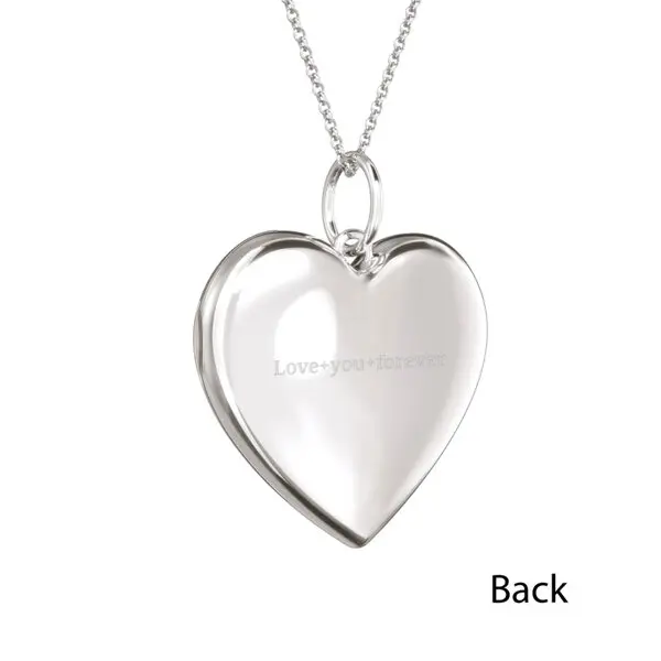 Jewlr Engravable Heart Photo Locket Necklace - Sterling Silver