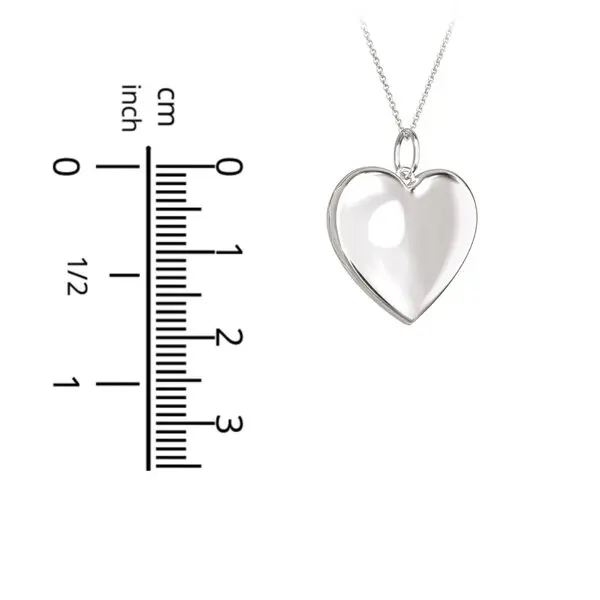 Jewlr Engravable Heart Photo Locket Necklace - Sterling Silver