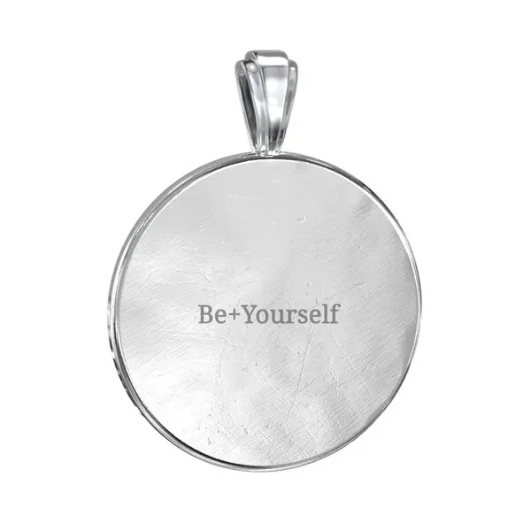 Jewlr Engravable North Star Disc Pendant With Gemstone
