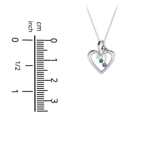 Jewlr Triple Stone Heart Pendant
