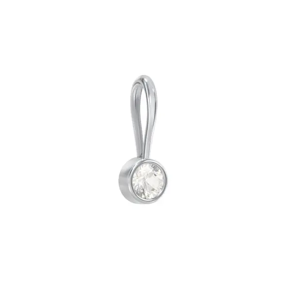Jewlr Bezel-set Round Cut Charm - Sterling Silver