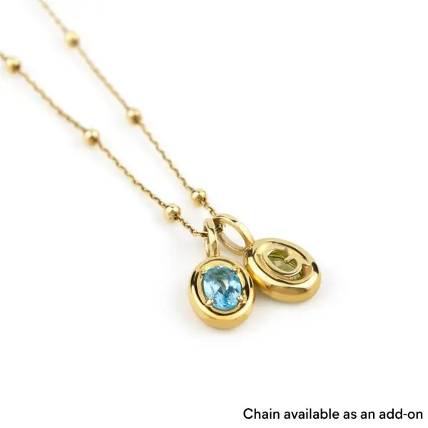 Jewlr Oval Frame Stone Charm With Back Initial