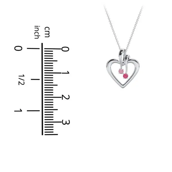 Jewlr Double Stone Heart Pendant
