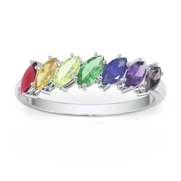Jewlr 7 Stone Marquise Ring