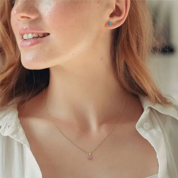 Jewlr Solitaire Birthstone Necklace And Earrings Set