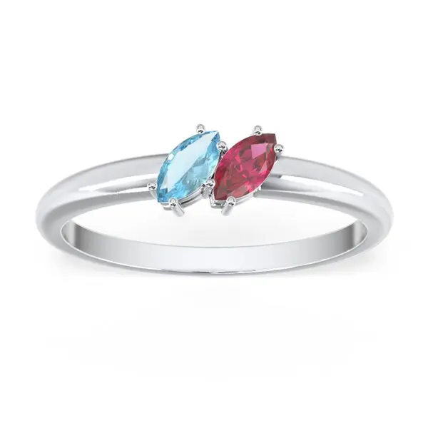 Jewlr 2 Stone Marquise Ring