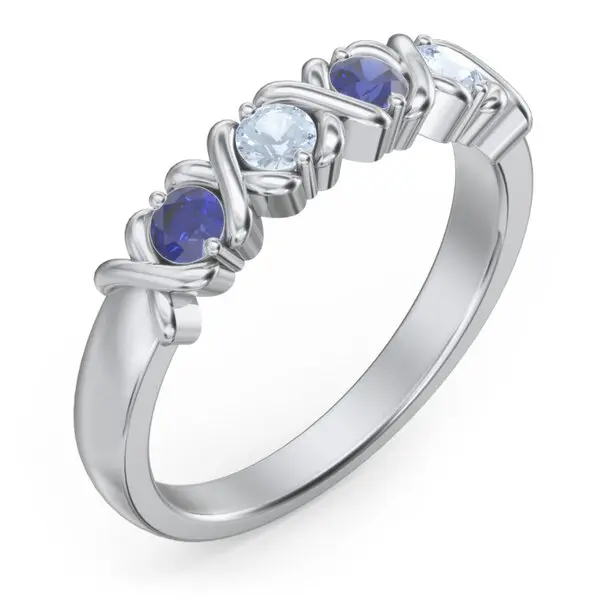 Jewlr Hugs & Kisses Xoxo Ring With 2-5 Stones