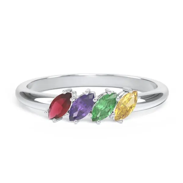 Jewlr 4 Stone Marquise Ring