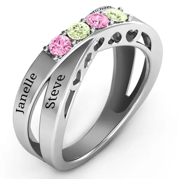 Jewlr Across My Heart 4-stone Ring