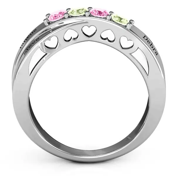 Jewlr Across My Heart 4-stone Ring