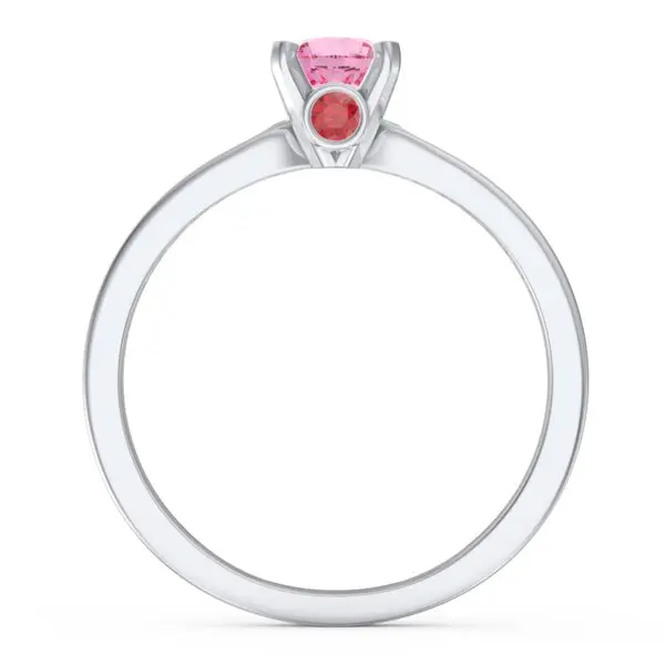 Jewlr 1/2 Ct. Round Gemstone Peek-a-boo Engaget Ring With Side Accent Stones