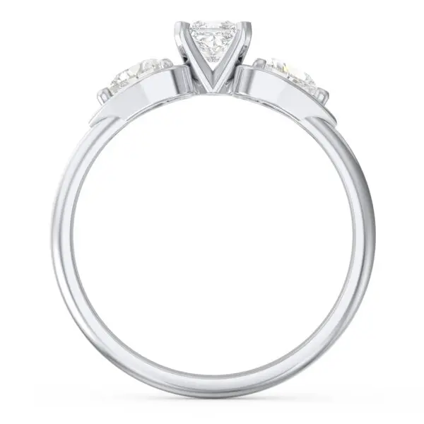 Jewlr 1/4 Ct. Princess Gemstone Engaget Ring With Heart Stones