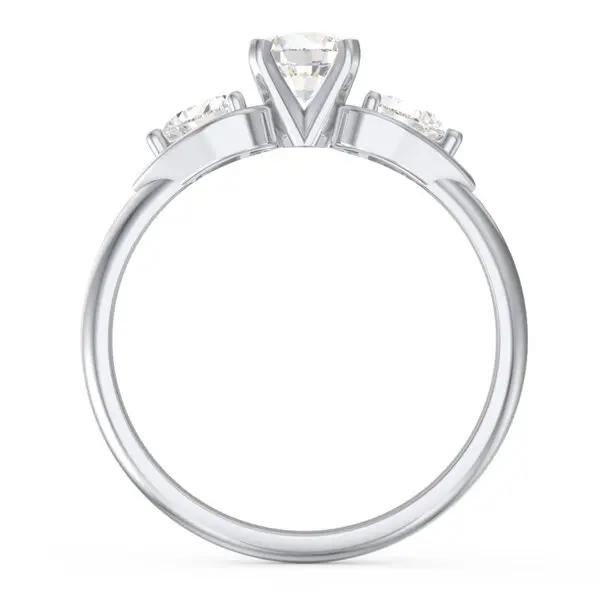 Jewlr 1/2 Ct. Round Gemstone Engaget Ring With Heart Stones