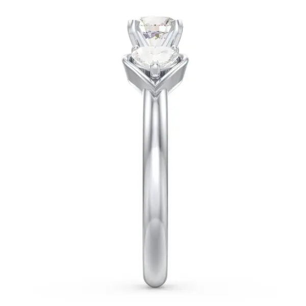 Jewlr 1/2 Ct. Round Gemstone Engaget Ring With Heart Stones