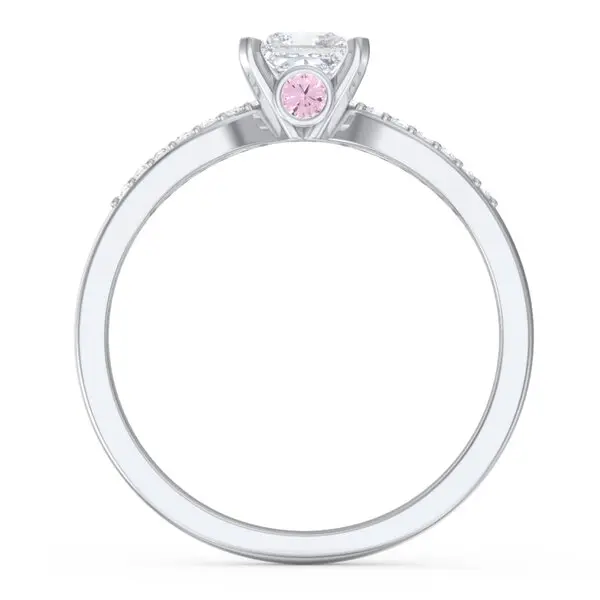 Jewlr 1/2 Ct. Princess Gemstone Split Peek-a-boo Engaget Ring With Accents