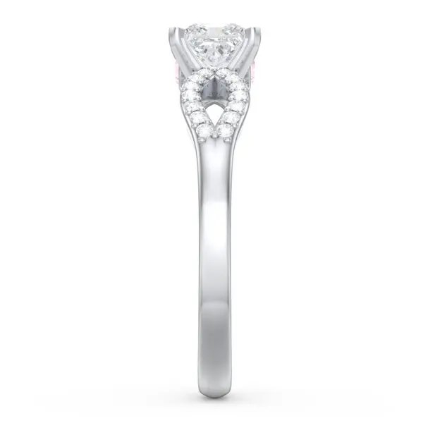 Jewlr 1/2 Ct. Princess Gemstone Split Peek-a-boo Engaget Ring With Accents