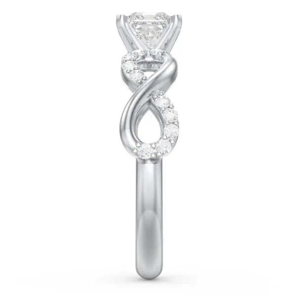Jewlr 1/2 Ct. Princess Gemstone Infinity Engaget Ring With Accent Stones
