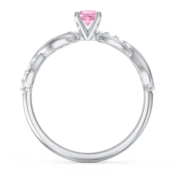 Jewlr 1/4 Ct. Round Gemstone Infinity Engaget Ring With Accent Stones