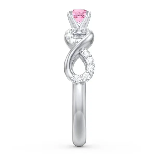 Jewlr 1/4 Ct. Round Gemstone Infinity Engaget Ring With Accent Stones