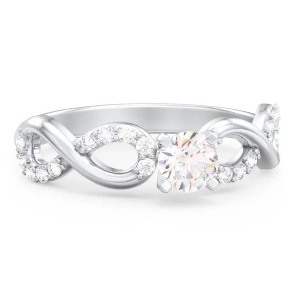 Jewlr 1/3 Ct. Round Gemstone Infinity Engaget Ring With Accent Stones