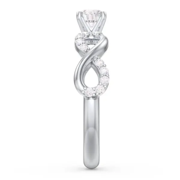 Jewlr 1/3 Ct. Round Gemstone Infinity Engaget Ring With Accent Stones