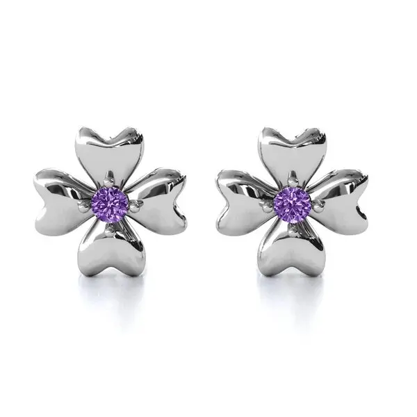 Jewlr Four Heart Clover Earrings