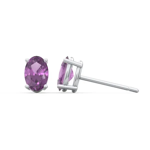 Jewlr Classic Oval Birthstone Stud Earrings