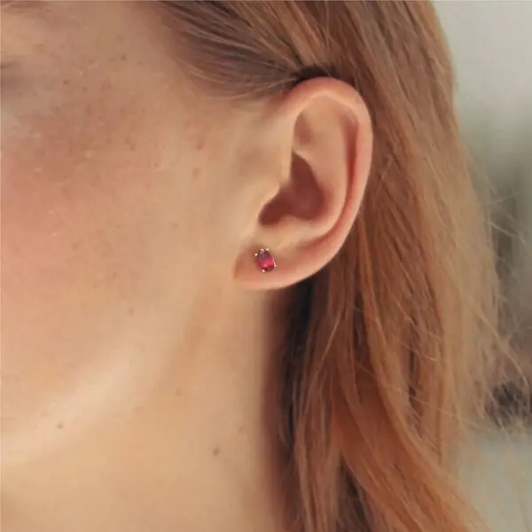 Jewlr Classic Oval Birthstone Stud Earrings
